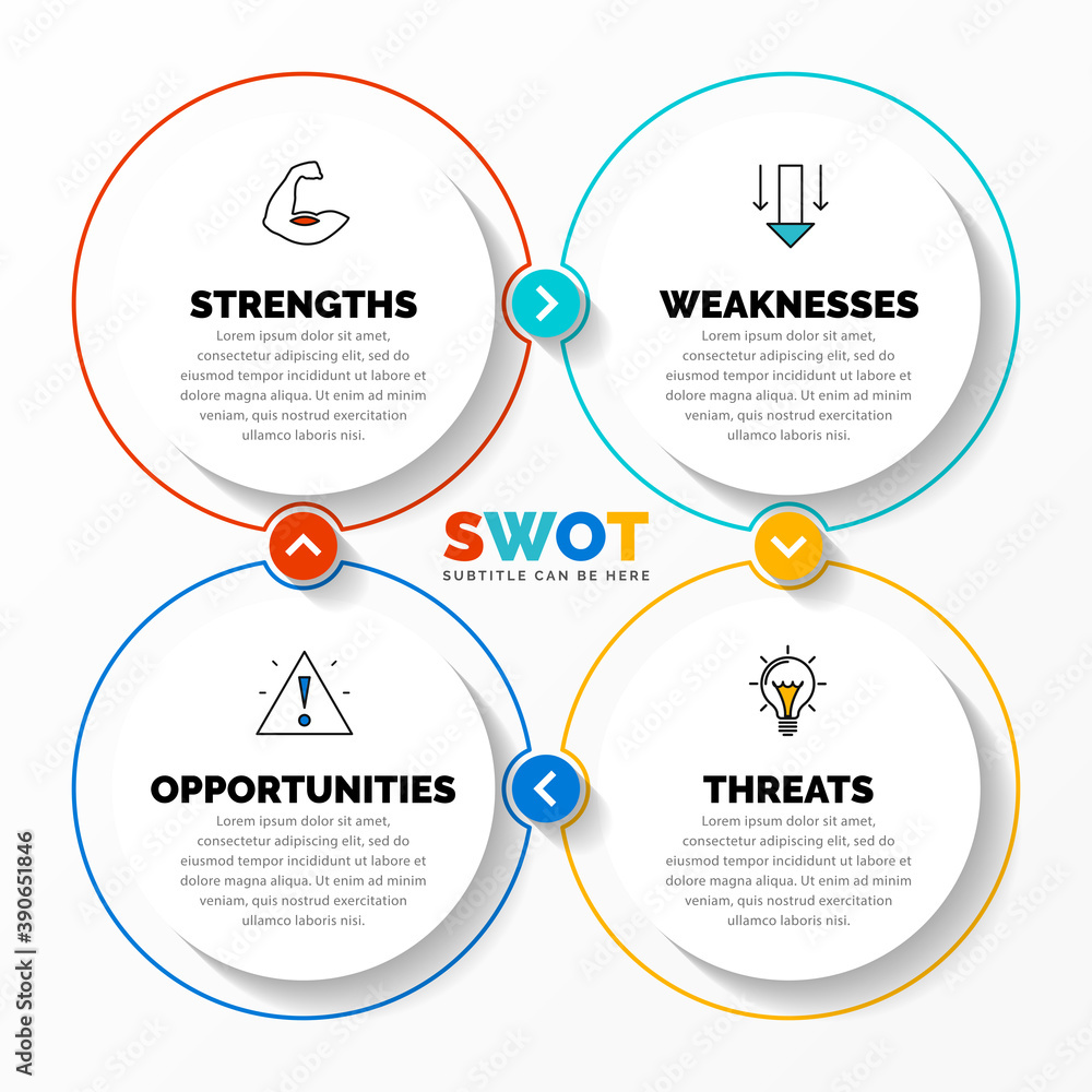 Infographic design template. SWOT concept with 4 steps Stock Vector ...