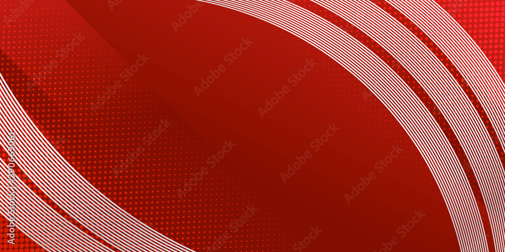 Red white abstract presentation background with white wavy lines ...