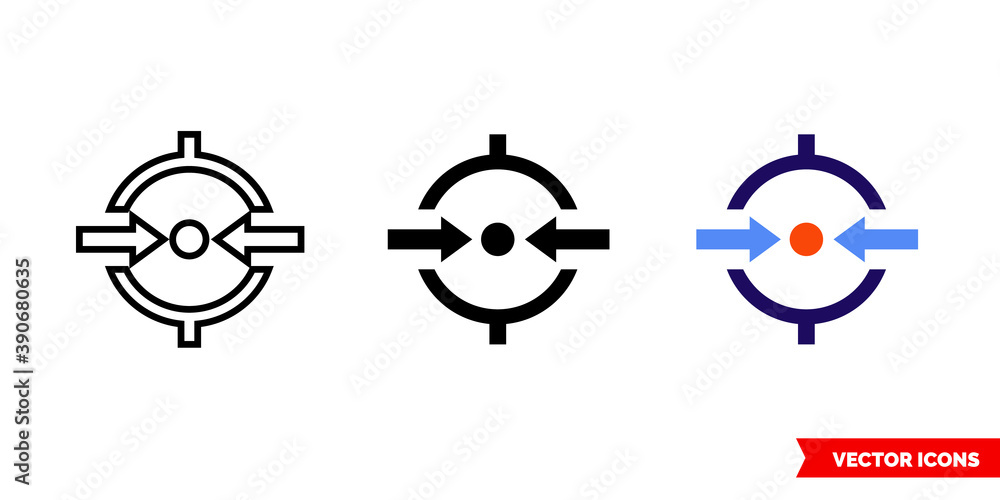 Sniper icon of 3 types color, black and white, outline. Isolated vector ...