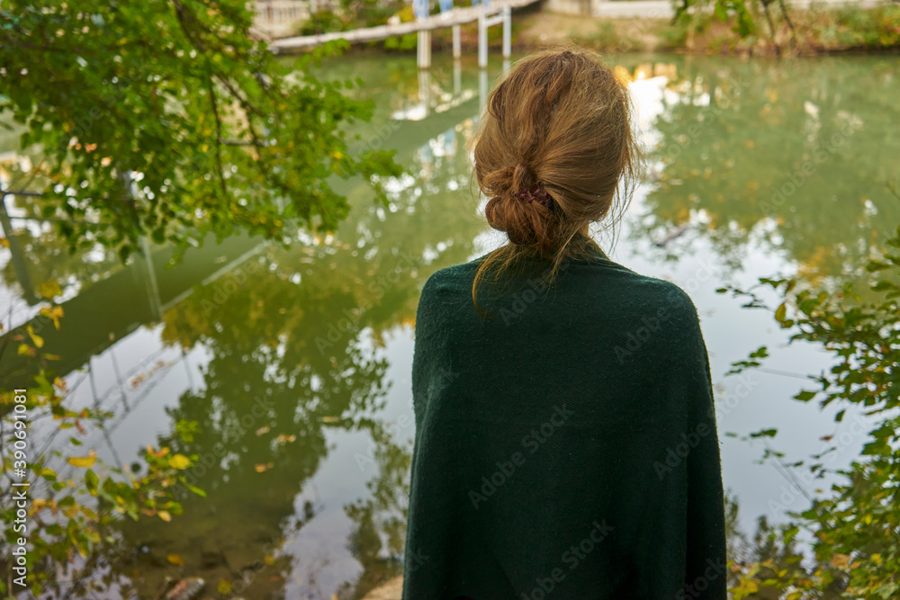Sad Girl Standing Backwards