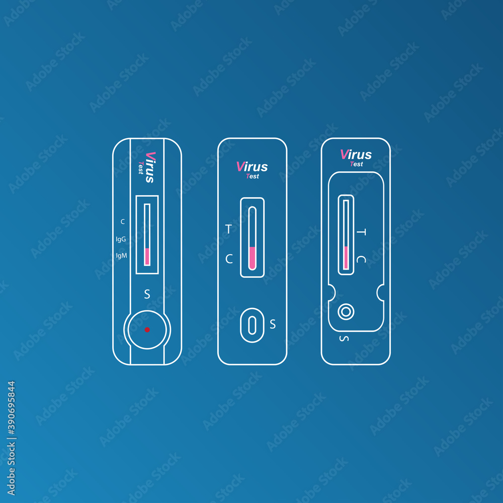 Rapid test for COVID-19 test. Positive test result for the new rapidly ...