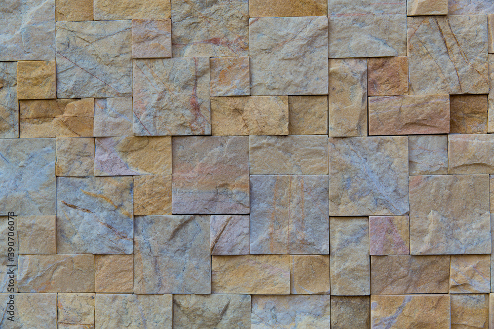 pattern brown color of old stone marble wall uneven cracked real stone ...