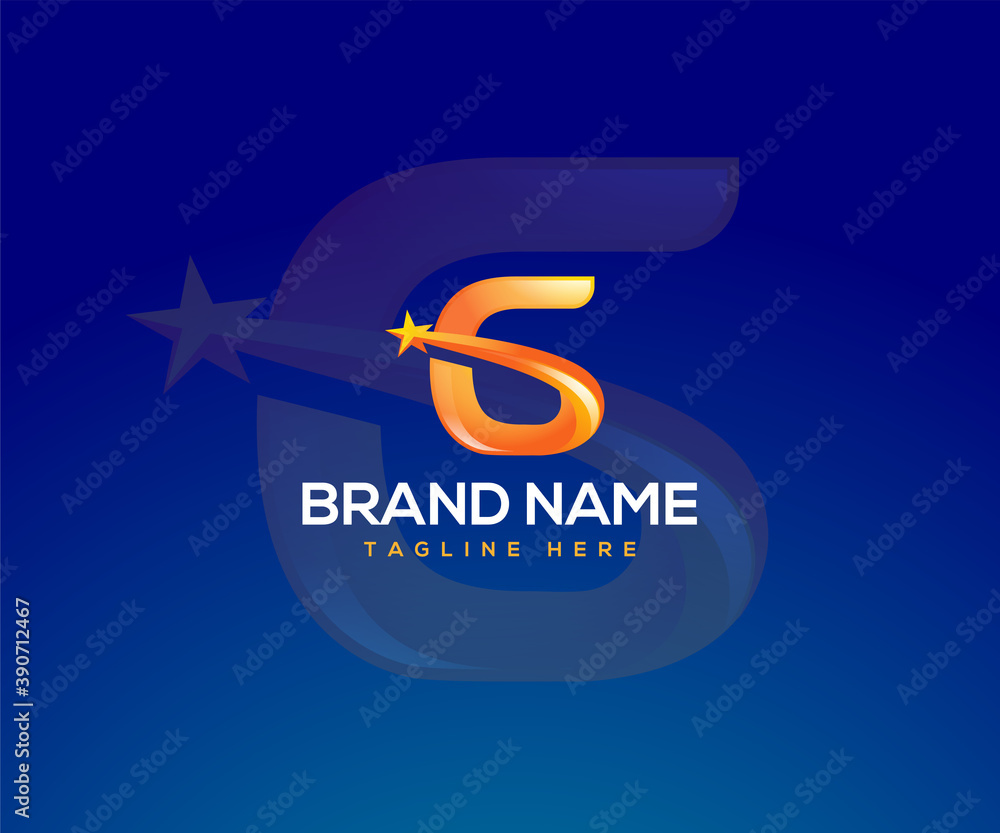 letter G logo with a star symbol Stock Vector | Adobe Stock