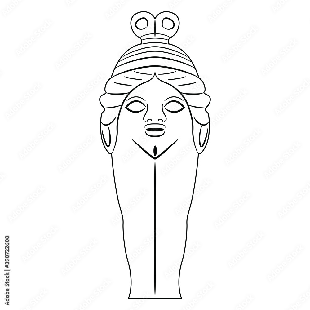 Ancient Greek goddess Baubo. Funny antique amulet idol. Female ...