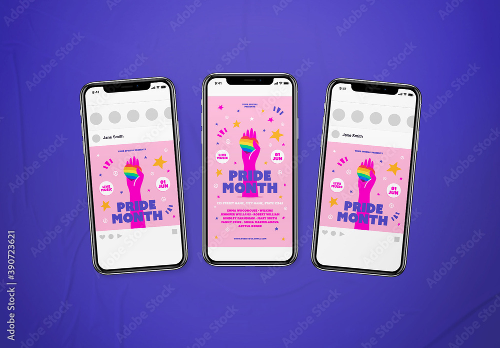 Pride Month Social Media Layout Stock Template | Adobe Stock