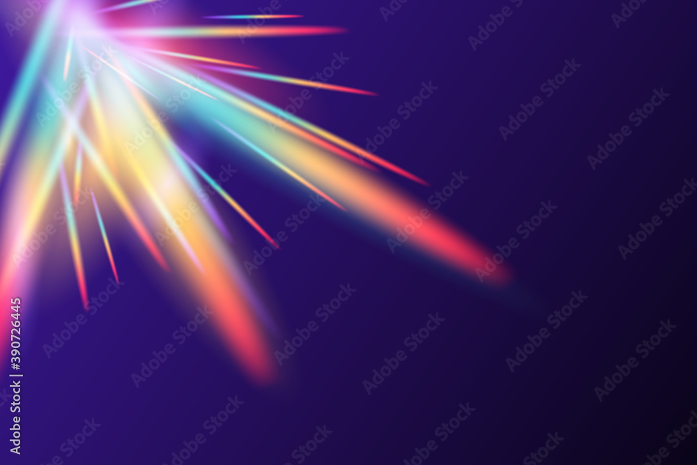 Rainbow flare lens realistic effect. Vector illustration of light ...