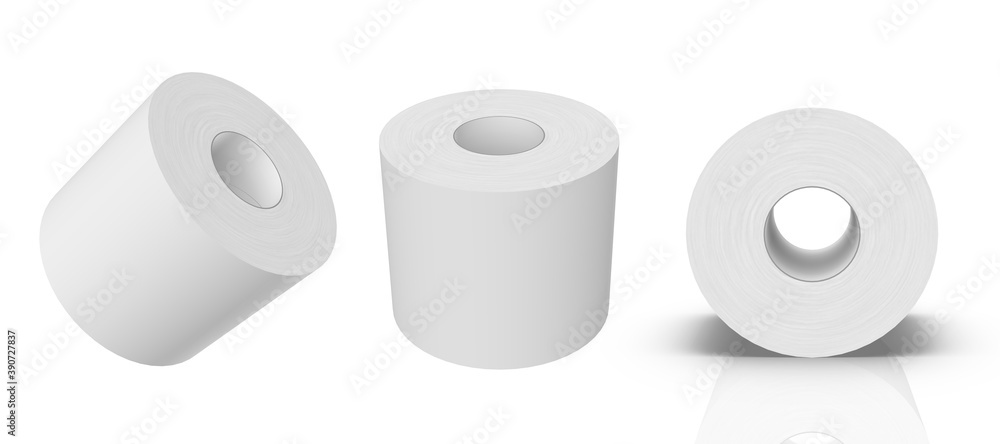 3D rendering - High resolution image white toilet roll template ...