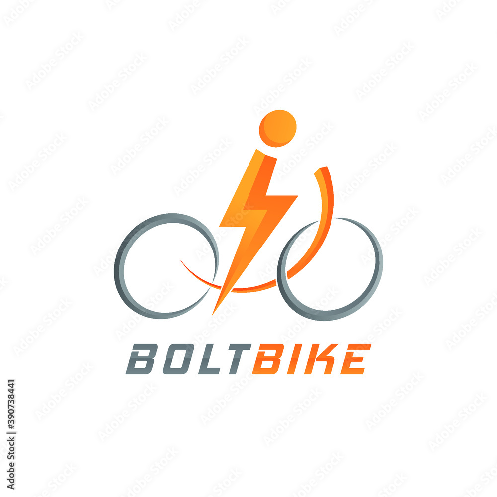 Bicycle logo design template. Electric bike corporate branding identity ...