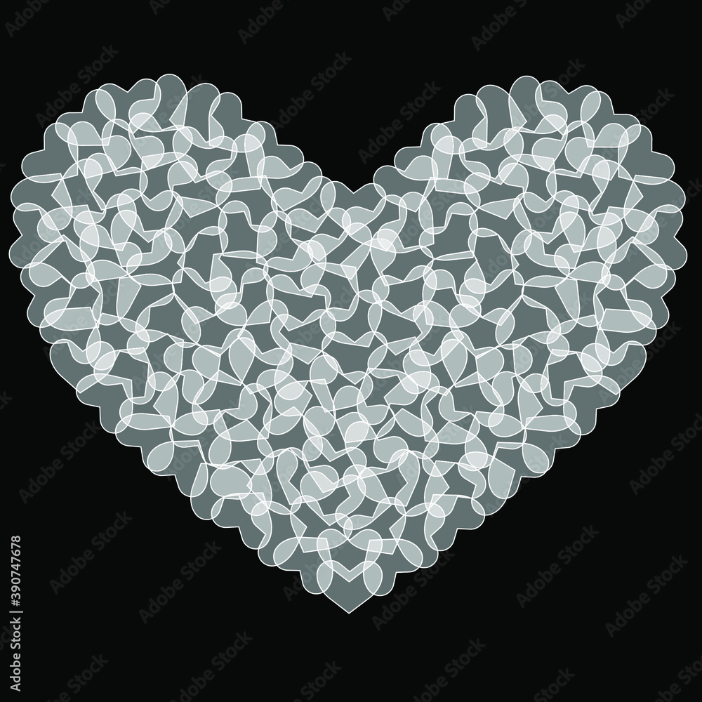 White heart vector Illustration. Izolated transparent hearts design ...