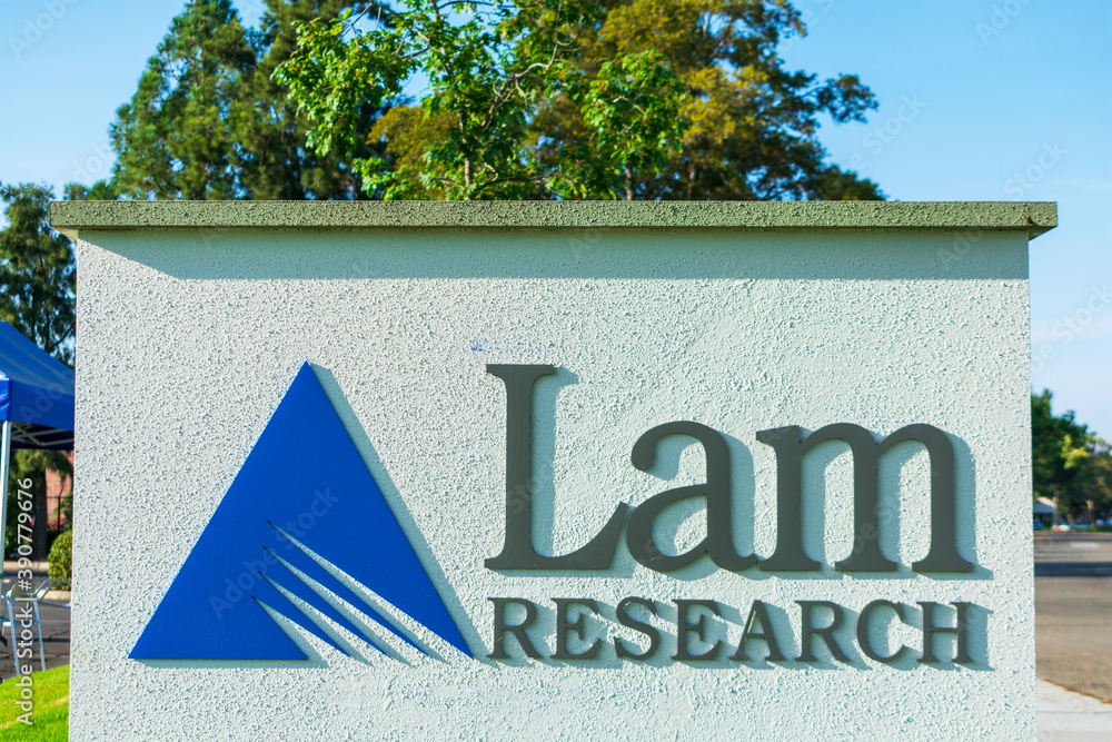 Lam Research sign and logo at semiconductor company Lam Research ...