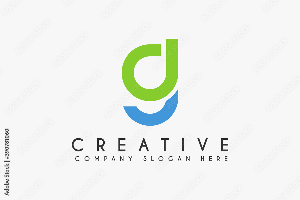 Initial letter DG logo design template element. Letter DG icon design ...