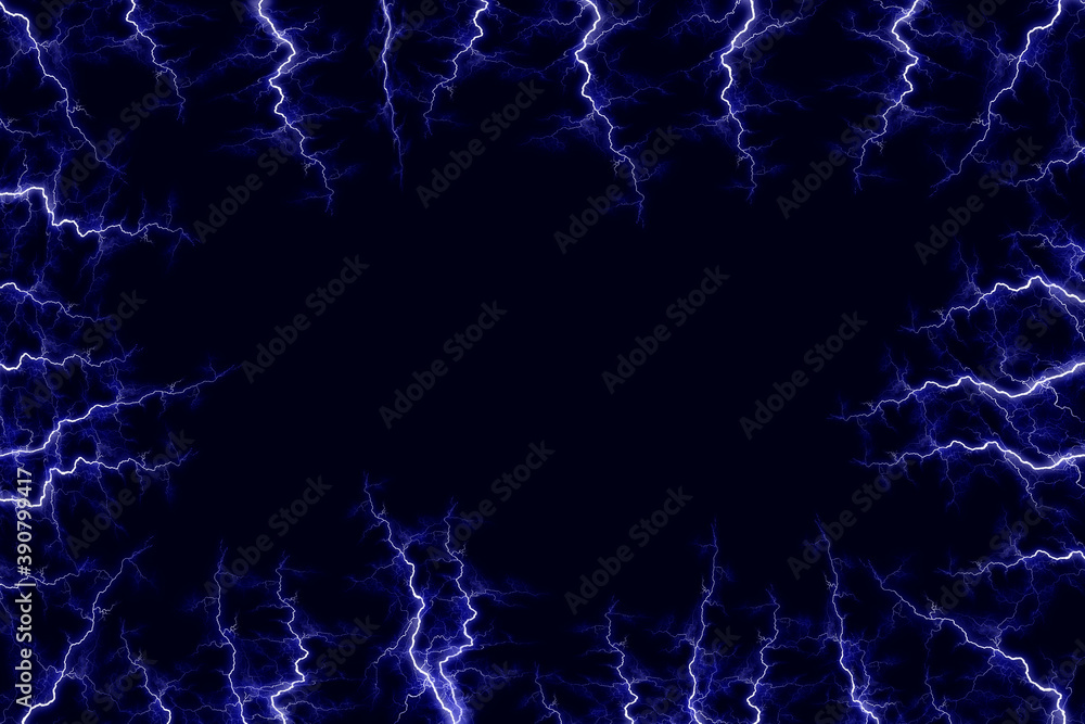 Powerful electrical discharge striking in a circle realistic ...