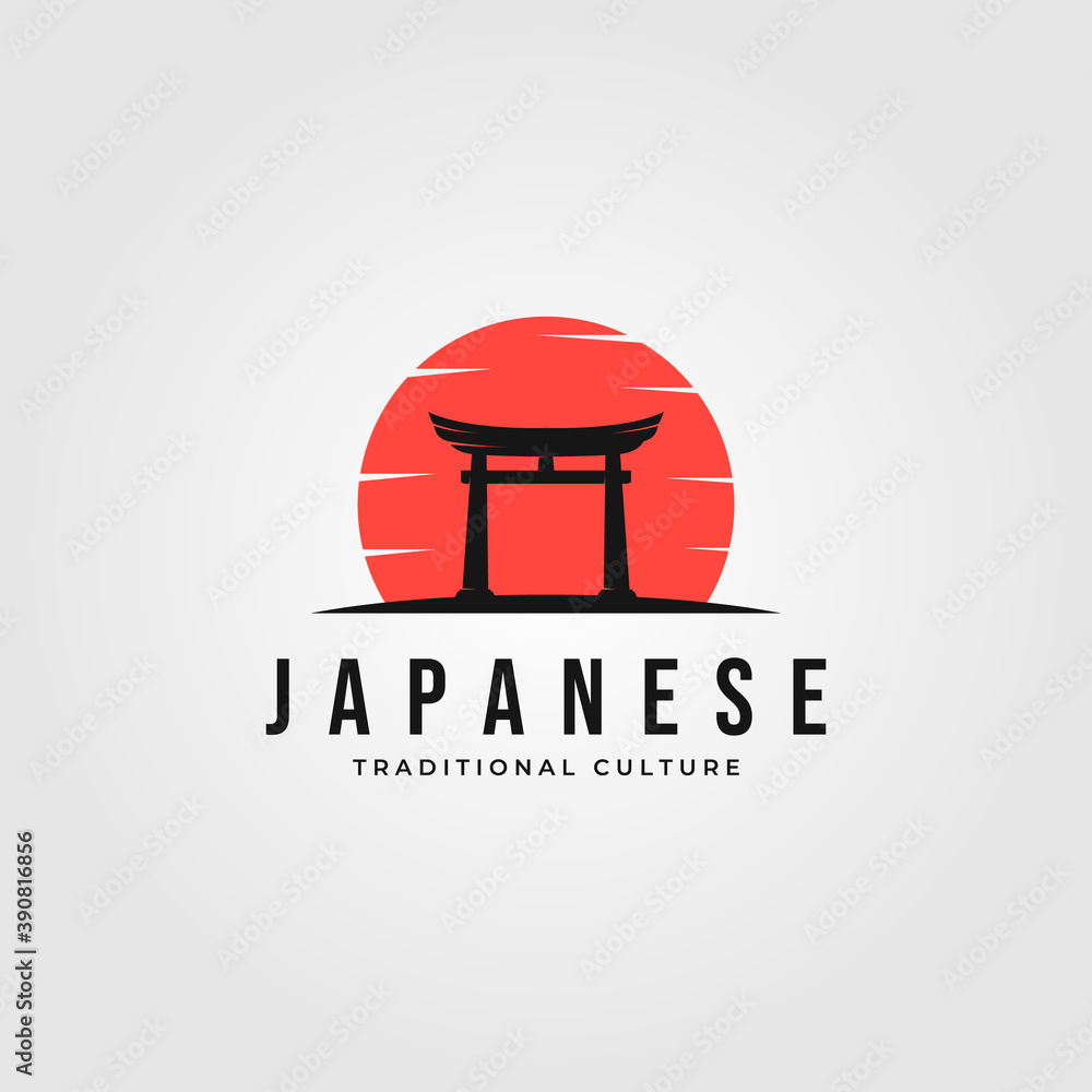 torii logo japanese culture symbol vector illustration design, tori ...