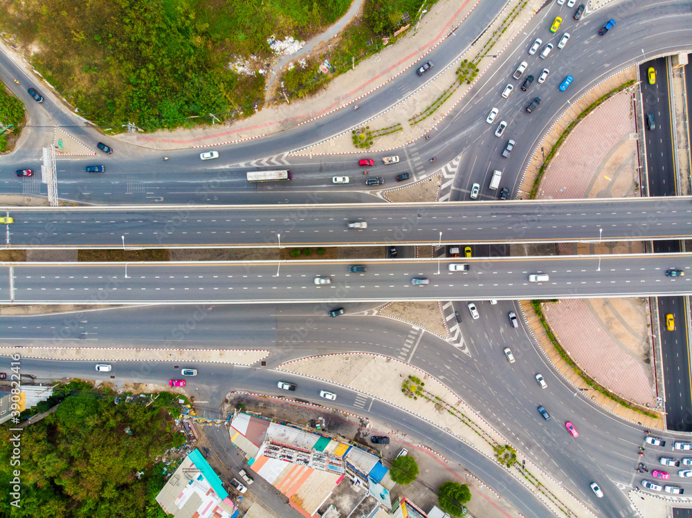 Modern city transportation with Expressway, road and Roundabout Stock ...