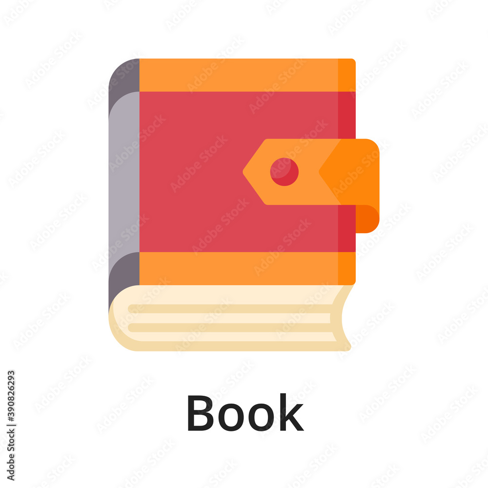 Book flat vector illustration. Single object. Icon for design on white ...