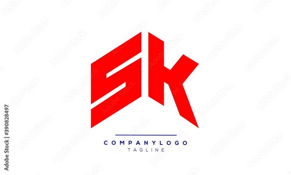 SK initials monogram letter text alphabet logo design Stock Vector ...