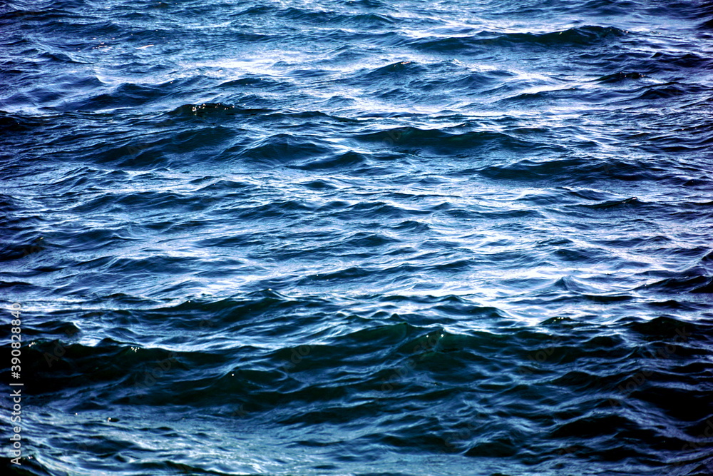 Choppy blue sea surface during the blowing north wind Stock Photo ...