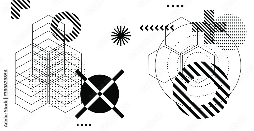 Abstract futuristic background with composition of geometric shapes and ...