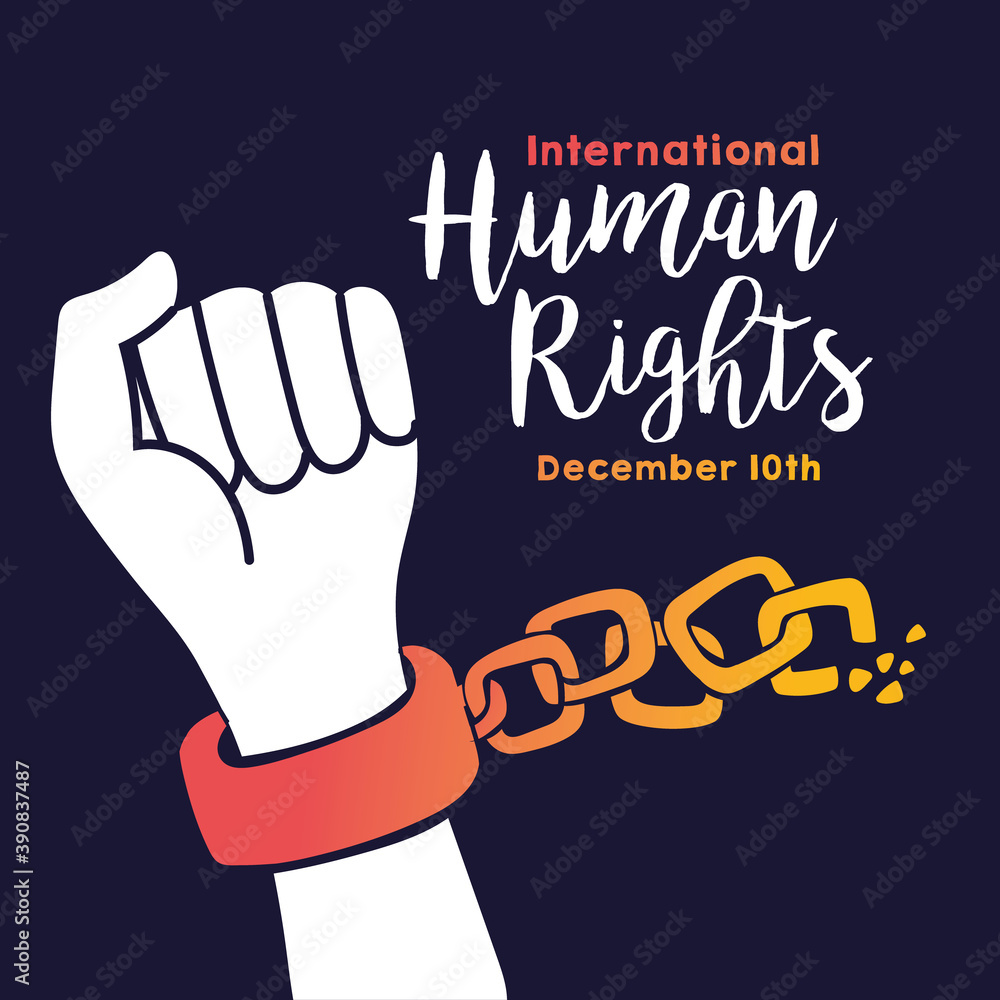 human rights campaign lettering with hand breaking chains Stock Vector ... human rights campaign lettering with hand breaking chains Stock Vector ...