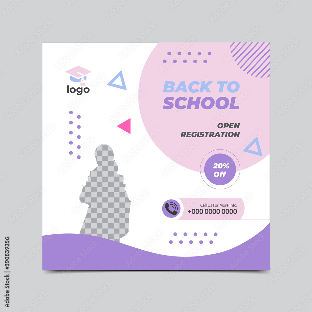 Web banner design for school admission, back to school, educational ...