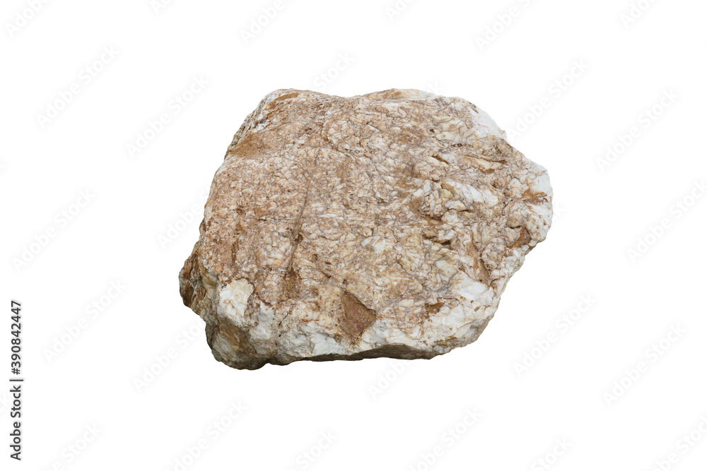Quartz Stone, White quartzite rock isolated on a white background ...
