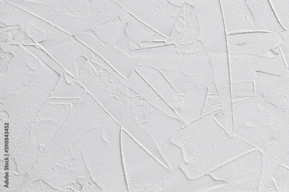 white textured background of filler paste applied with putty knife in ...