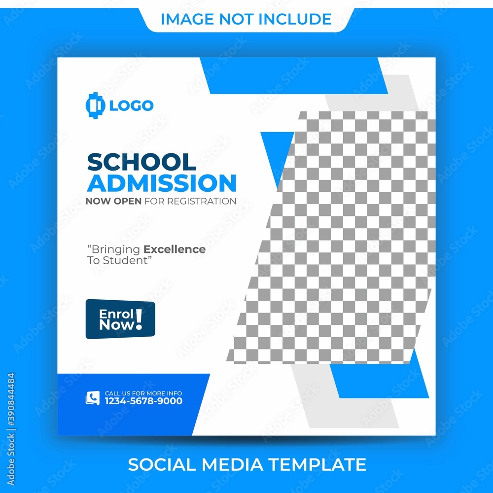 Professional school academy admission banner template Stock Vector ...
