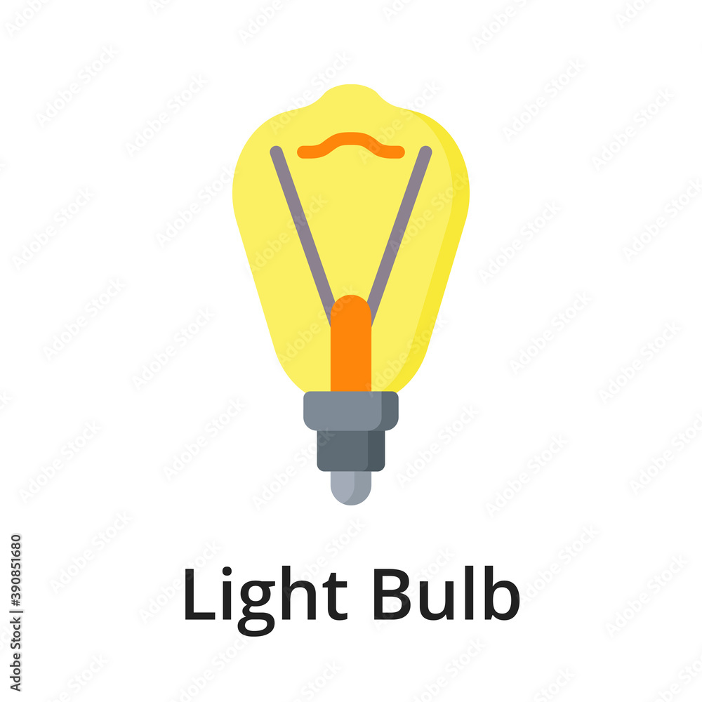 Light Bulb flat vector illustration. Single object. Icon for design on ...