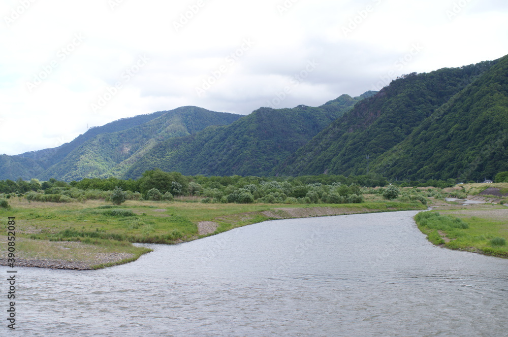 The longest Chikuma River in Japan Stock Photo | Adobe Stock