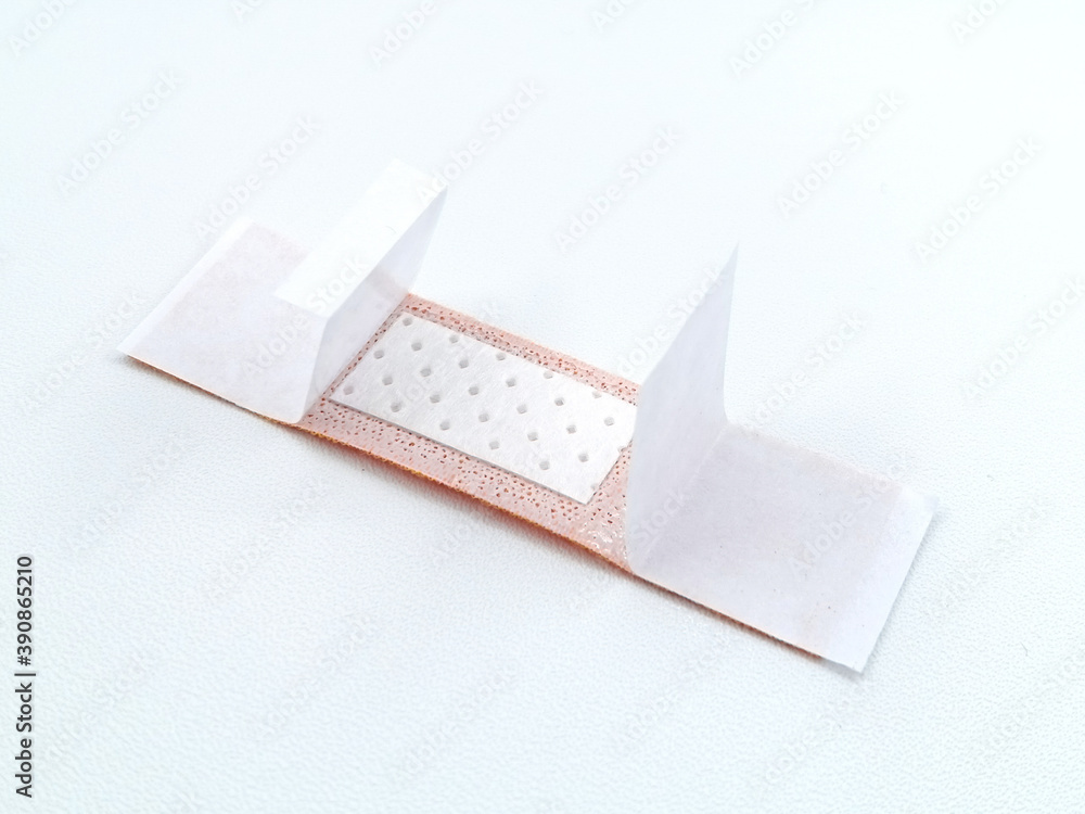 Inside of brown original Medical Adhesive Plaster Strips. Quickly heal ...