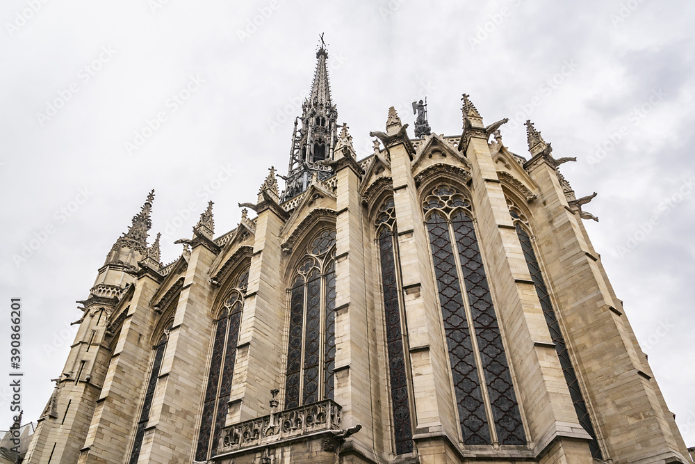 Exterior of Holy Chapel (Sainte Chapelle, 1248) in Paris, France. The ...