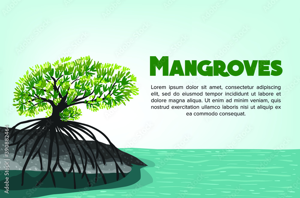 Mangroves background vector eps 10. Illustration of world mangroves day ...
