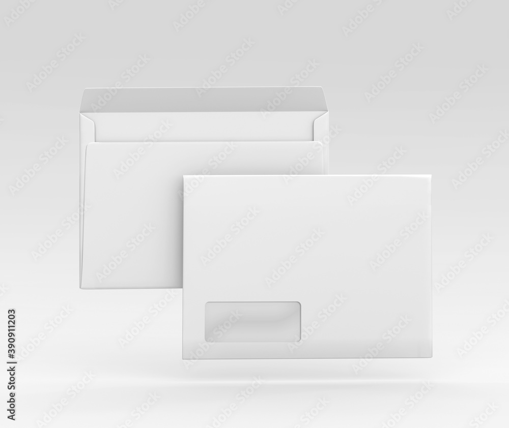 Realistic White Envelope C5/C6 mockup, Blank letter paper, c5 c6 template 3d Rendering isolated ...