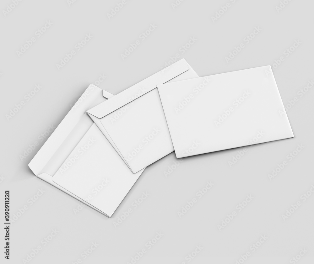 Realistic White Envelope C5/C6 mockup, Blank letter paper, c5 c6 template 3d Rendering isolated ...