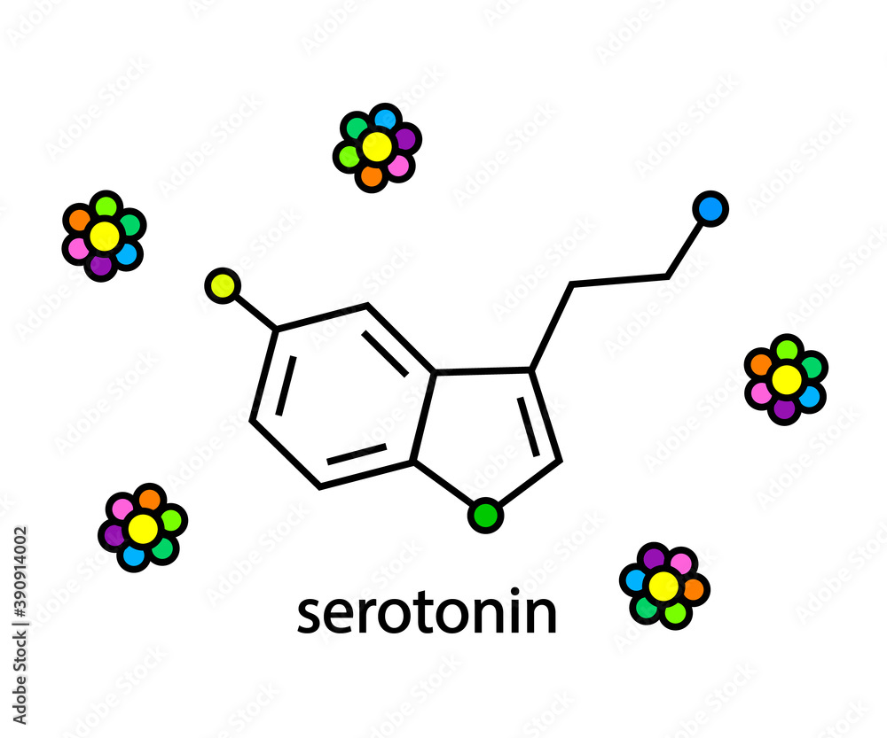 The chemical formula of serotonin. Vector illustration. Stock Vector ...