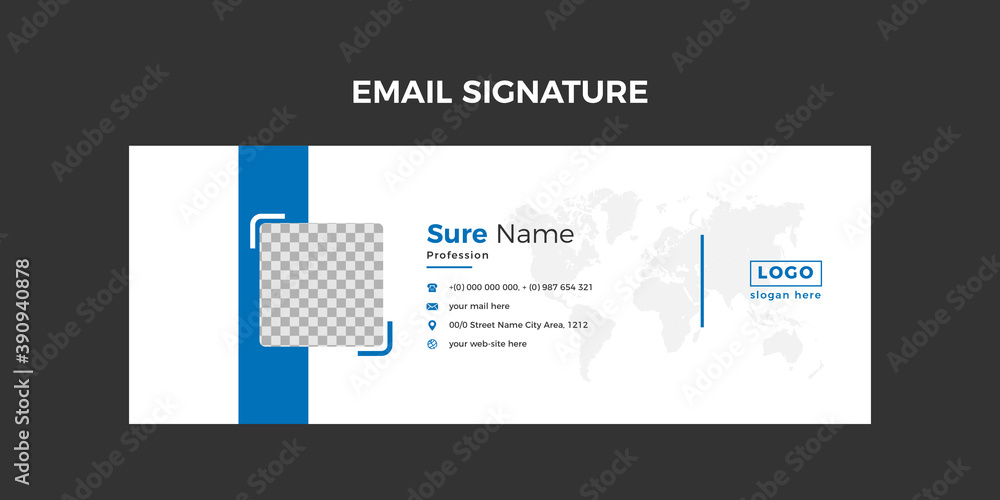 Email signature. Emailers author interface design template vector In ...