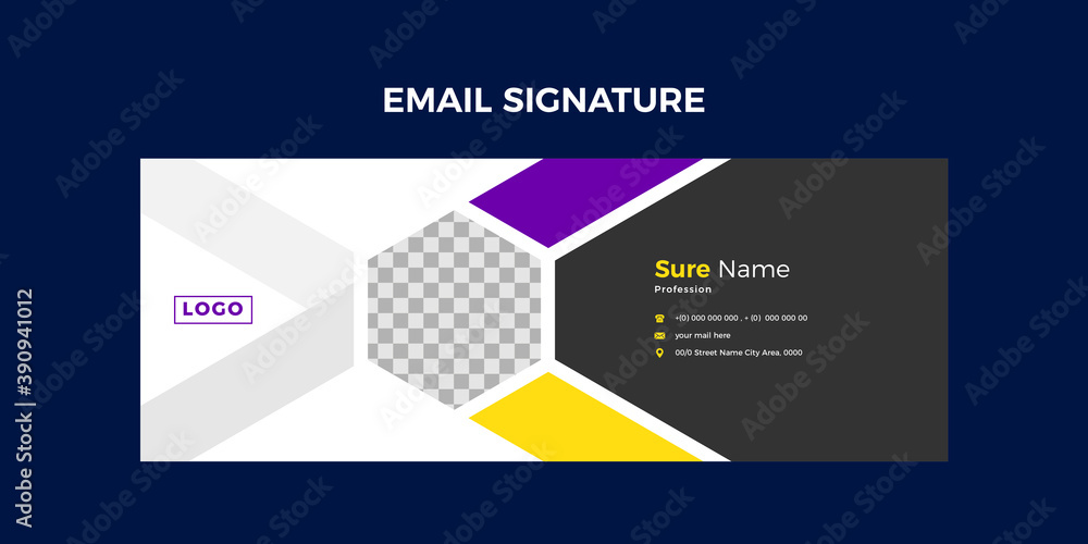 Email signature. Emailers author interface design template vector In ...