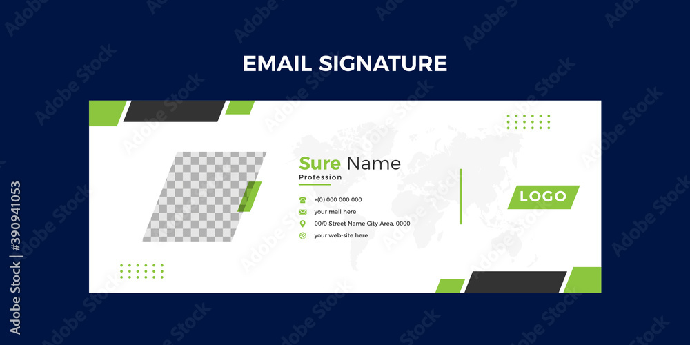 Email signature. Emailers author interface design template vector In ...