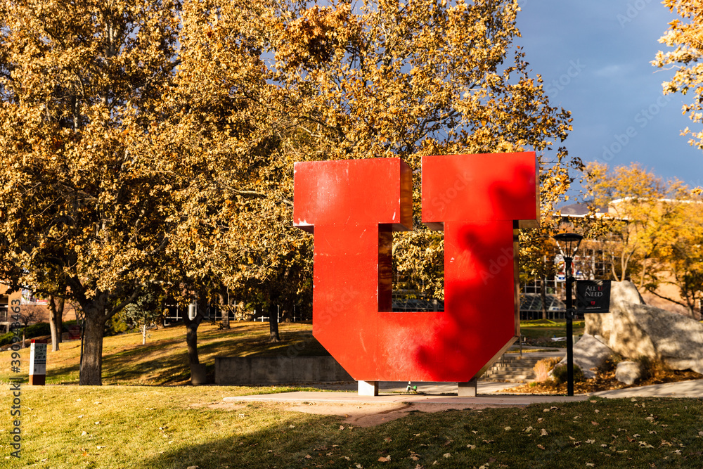 The University of Utah "U" logo located on campus in Salt Lake City, UT ...