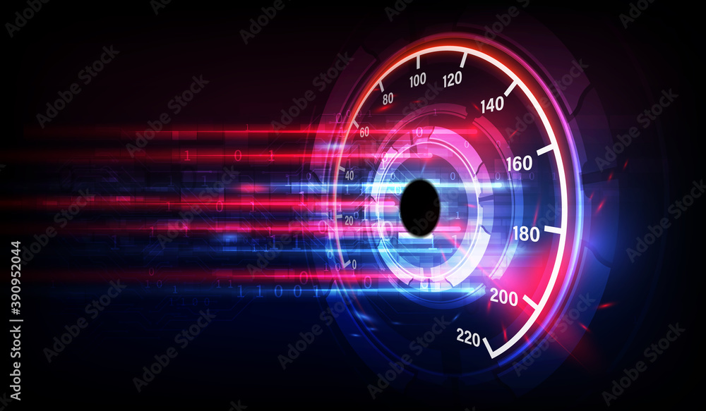 Speed motion background with fast speedometer car. Racing velocity ...