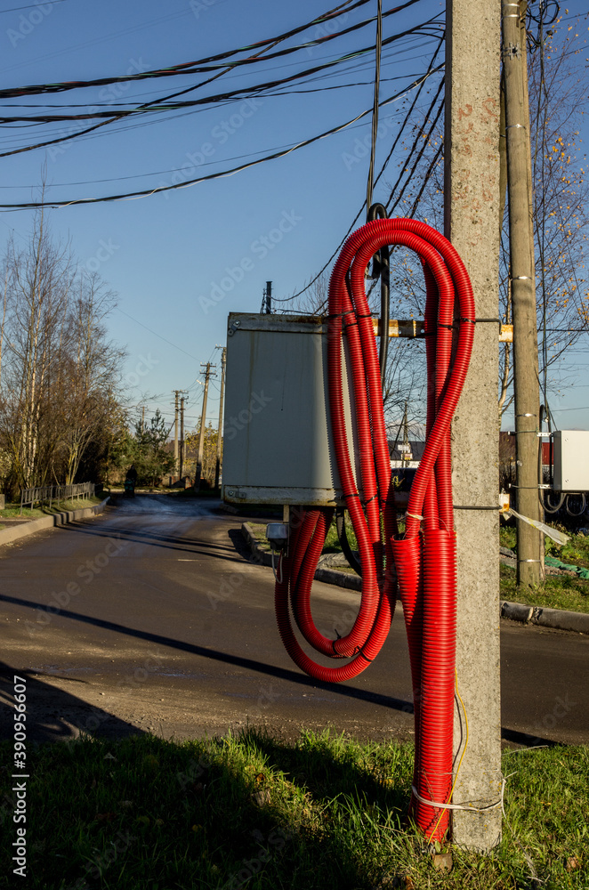 Power distribution boxes of electrical current. Transformer vault Stock ...