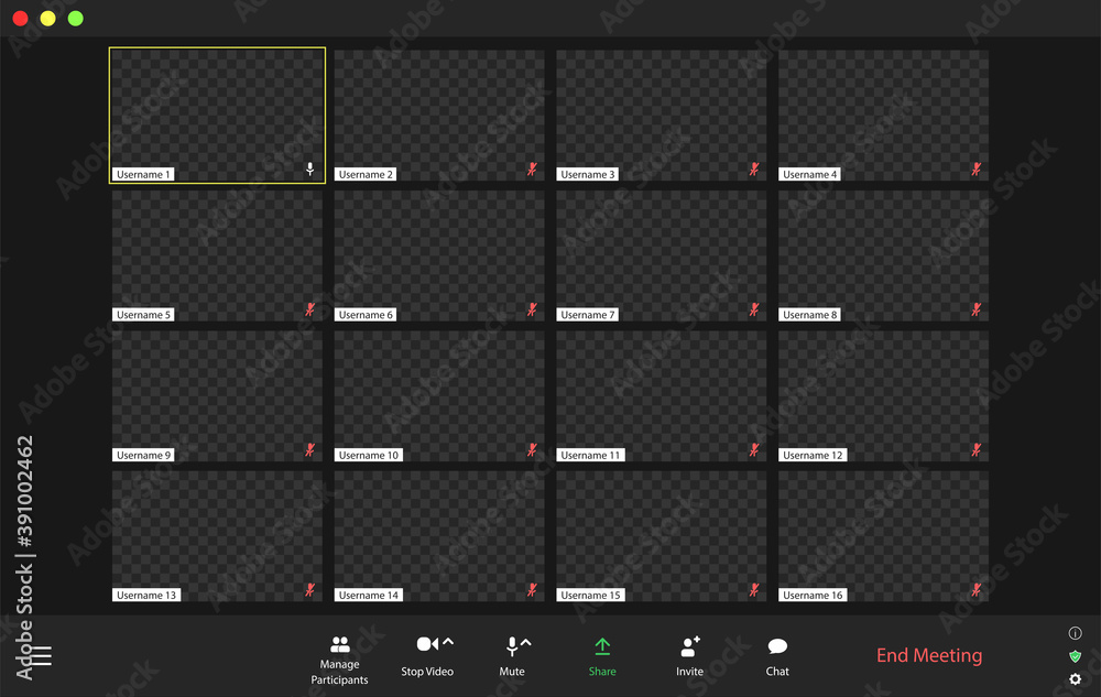 Video conference user interface, video conference calls window overlay ...