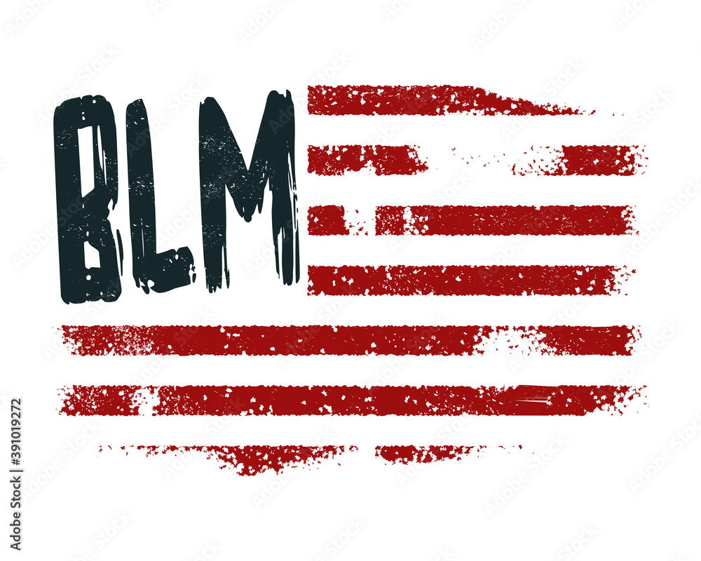 Black Lives Matter. Symbol of American Flag. Equality of races and skin ...