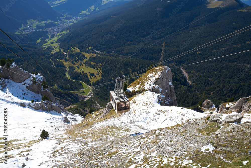 seceda alm cable car station dolomites val gardena italy Stock Photo ...