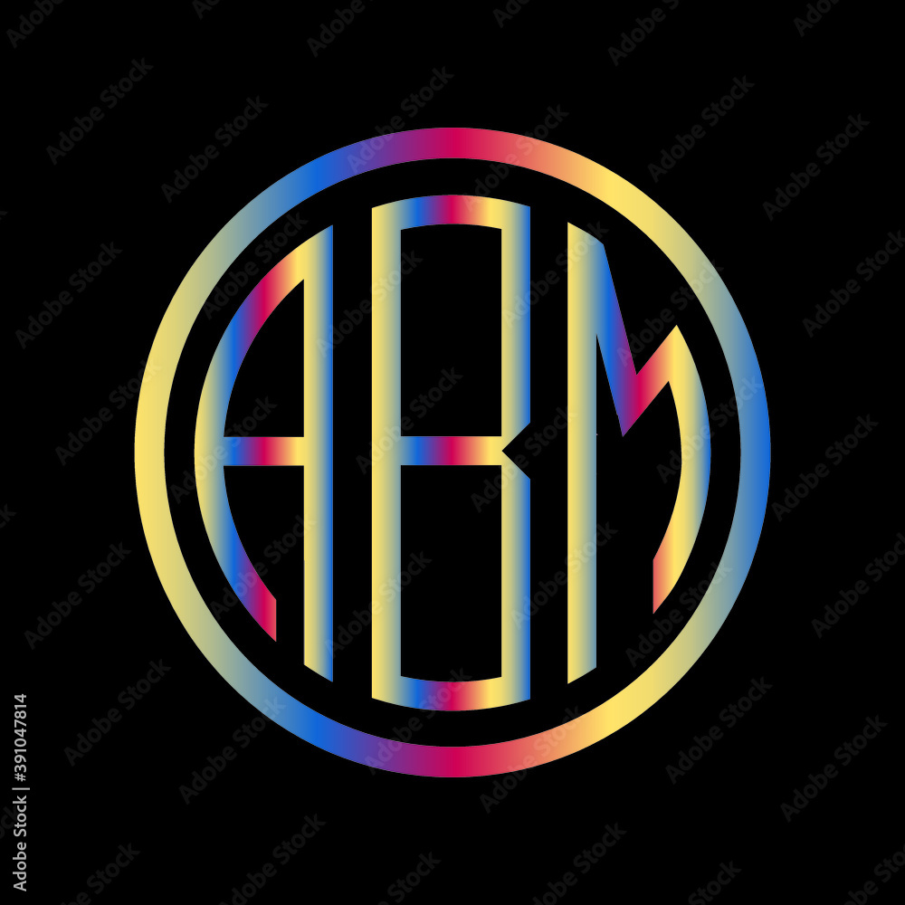 ABM letter logo design/abm gradient color logo/ABM Ellipse 3 letter ...