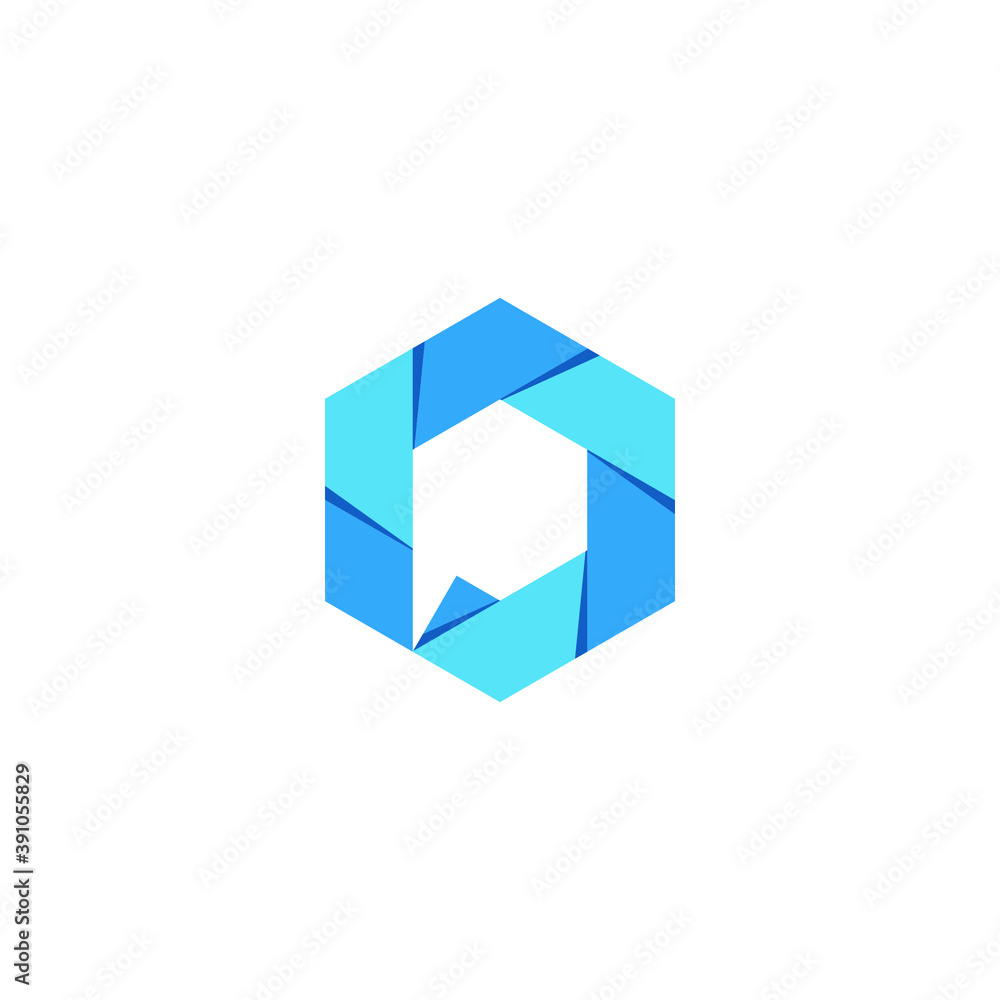 initial modern p hexagonal concept logo vector graphic Stock Vector ...