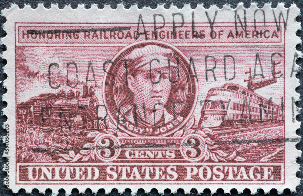 USA - Circa 1950 : a postage stamp printed in the US showing a portrait ...