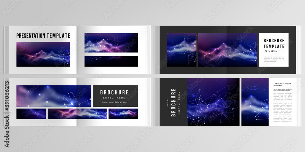 Vector layouts of horizontal presentation templates for landscape ...