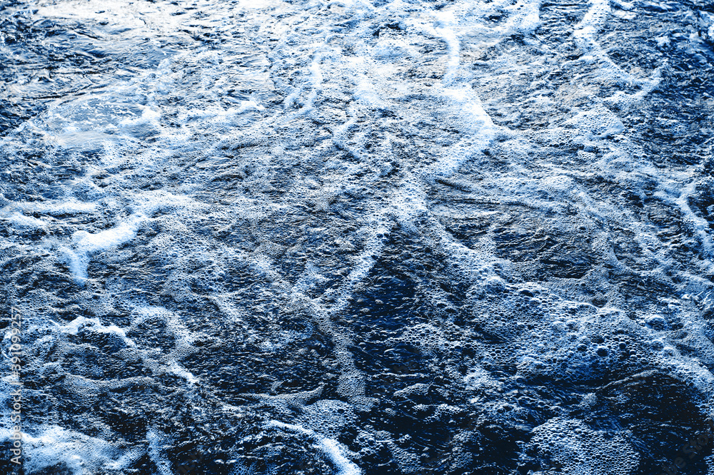 Ocean wave background. Bubble water backdrop. Turbulent sea texture ...