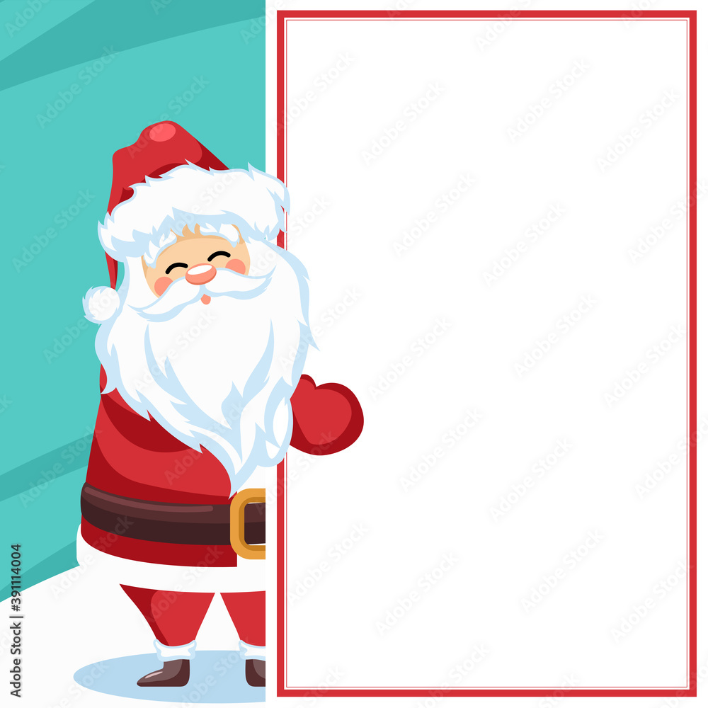 Merry christmas card design with santa claus for dedication with blank ... Merry christmas card design with santa claus for dedication with blank ...